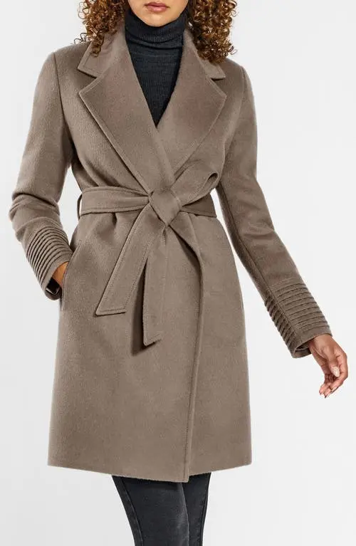 Sentaler Pickstitch Alpaca & Wool Wrap Coat - Beige