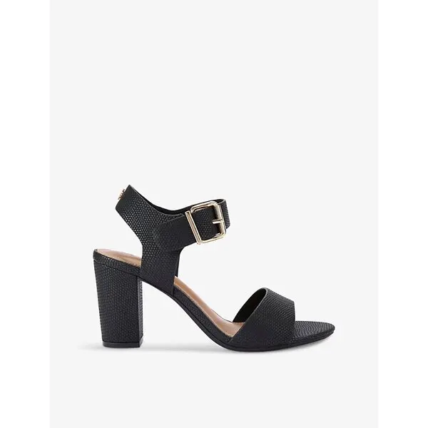 Kurt Geiger Lizard-embossed Faux-leather Sandals - Black