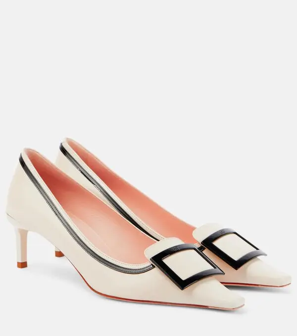 ROGER VIVIER Viv' Canard 55 Leather Pumps - White