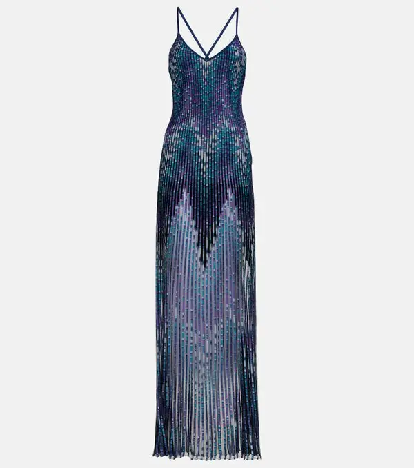 Missoni Pleated Maxi Dress In Multicoloured - 30% Off | Editorialist