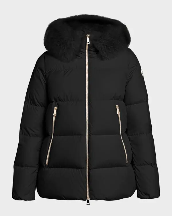 Moncler Laiche Short Puffer Parka Jacket - Black