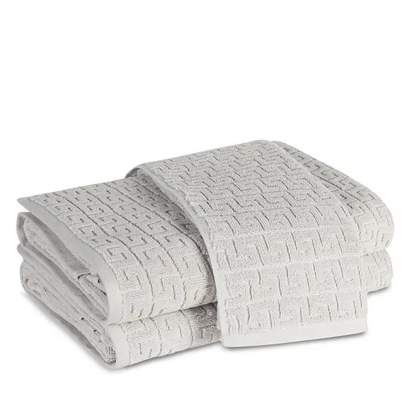 MATOUK Athena Cotton Sculpted Greek Key Body Sheet - Marble