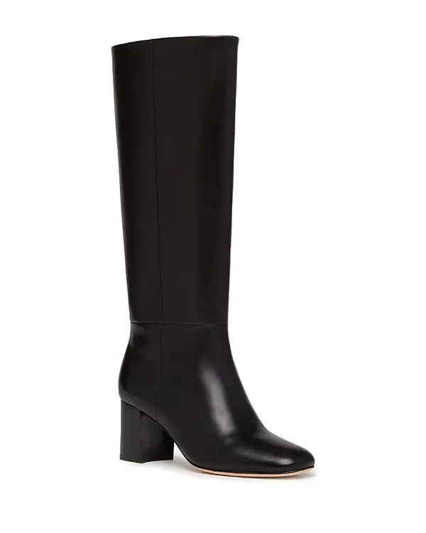 Paige Katy Square Toe Tall Block Heel Boots - Black