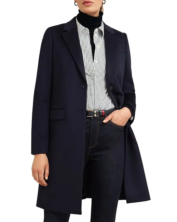 HOBBS LONDON Cavendish Wool Coat - Navy