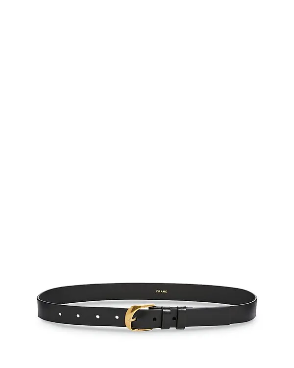 FRAME Twist Buckle Leather Belt - Noir