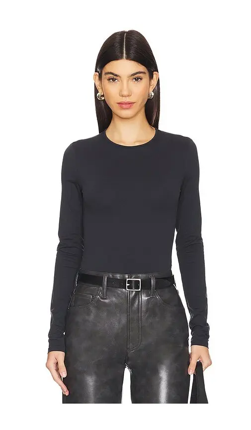AGOLDE Aura Long Sleeve Bodysuit - Granite
