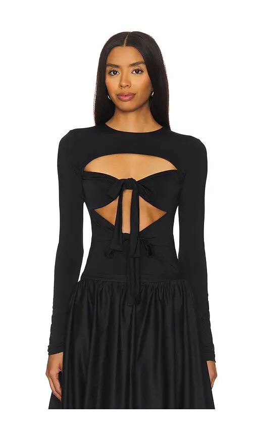 SIEDRES Lenna Tie Front Long Sleeved Jersey Top