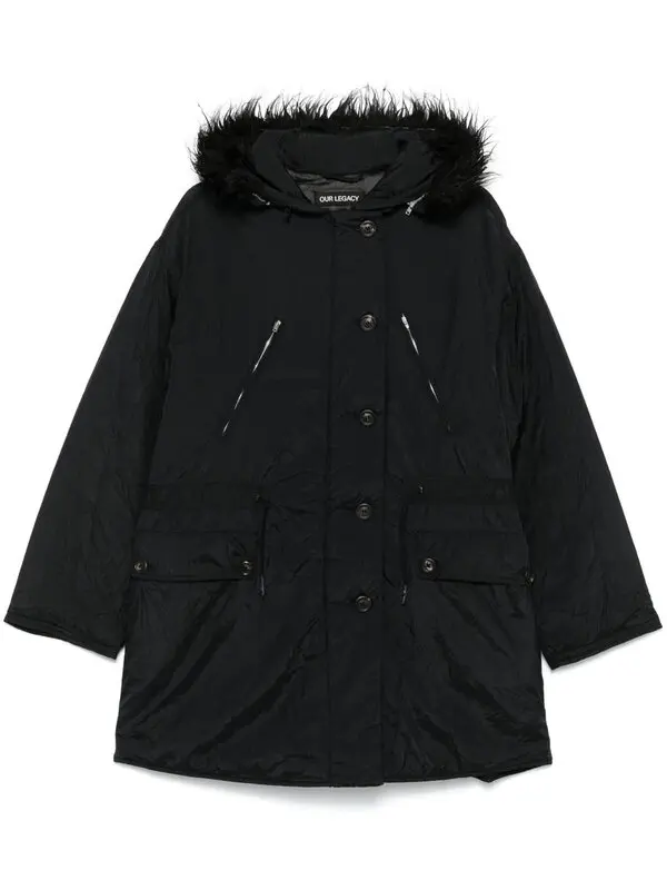 Our Legacy Subtle Parka - Shining Black Crinkle Solaro