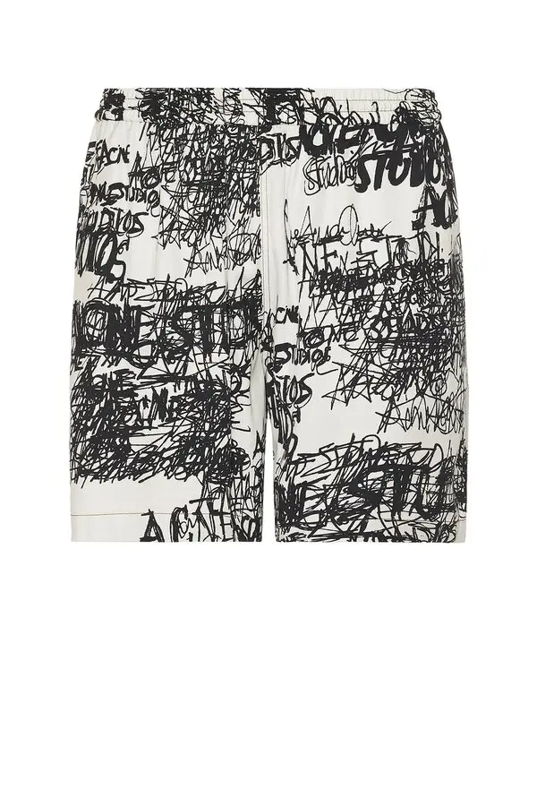 Acne Studios Twill Shorts - Light Grey & Black