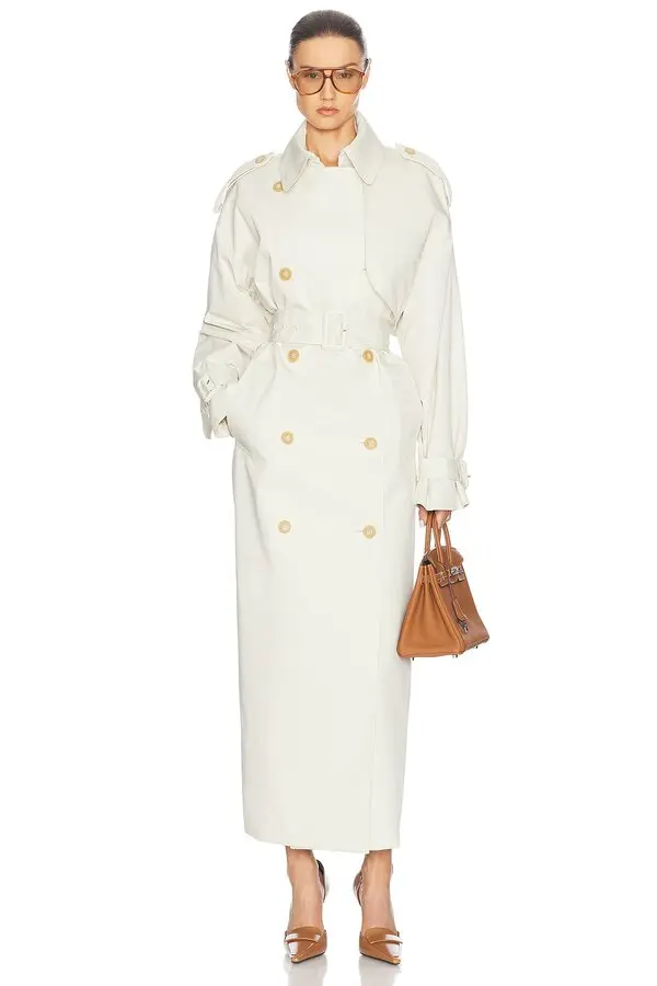 HELSA Classic Oversized Trench - Ivory