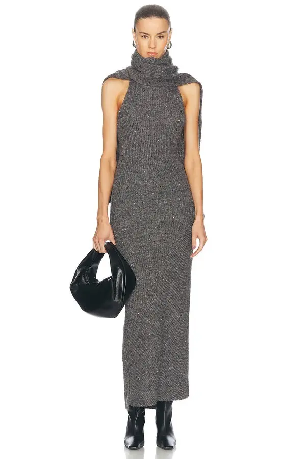 NICHOLAS Kiandra Sleeveless Turtleneck Knit Dress - Charcoal