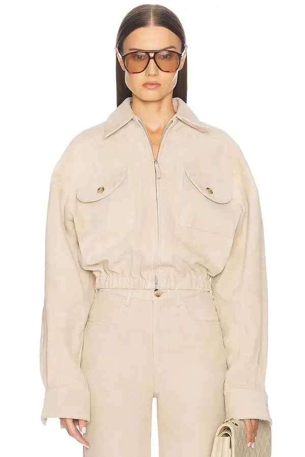 HELSA Suede Bomber Jacket
