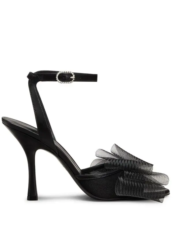 STUART WEITZMAN 100mm Blushing Bow Sandals - Black