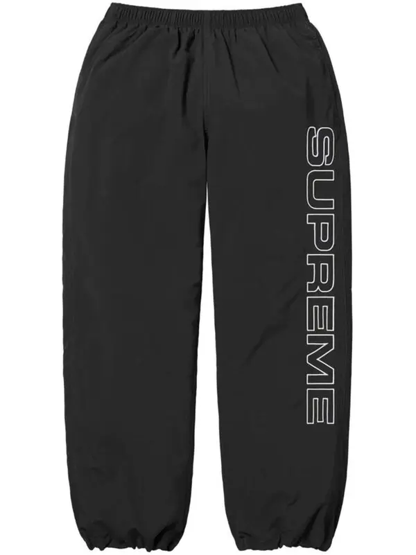 Supreme Spellout-Embroidered Track Pants - Black | Editorialist