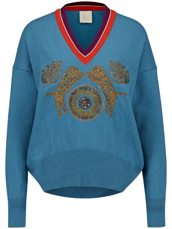 PAULA Embroidered Cashmere Sweater