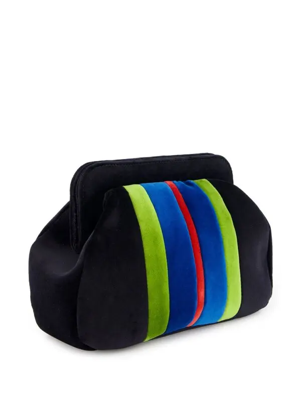 PAULA Striped Velvet Clutch
