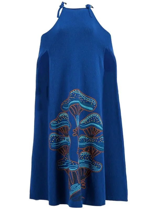 PAULA S Embroidered Knitted Dress