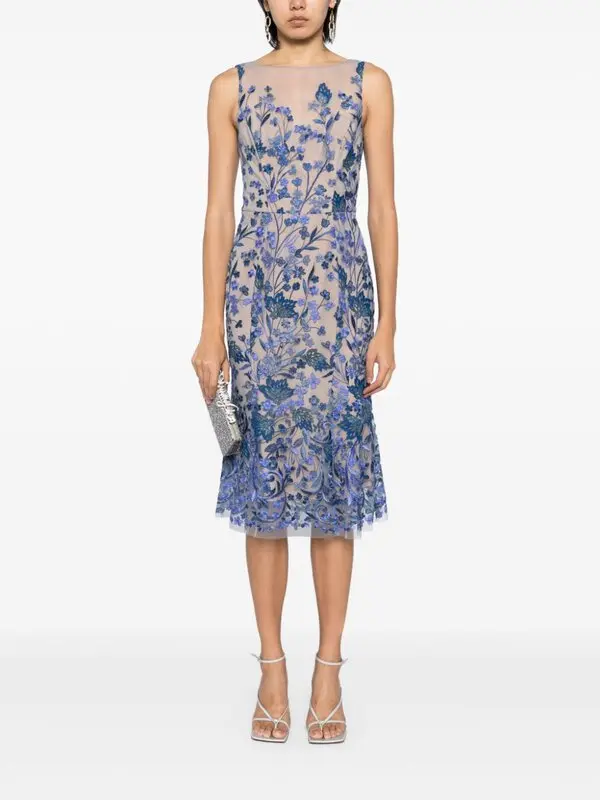 marchesa notte blue embroidered dress MARCHESA NOTTE Mikado Runway teal blue bead embroidery high low dress US6 M  at 1stDibs