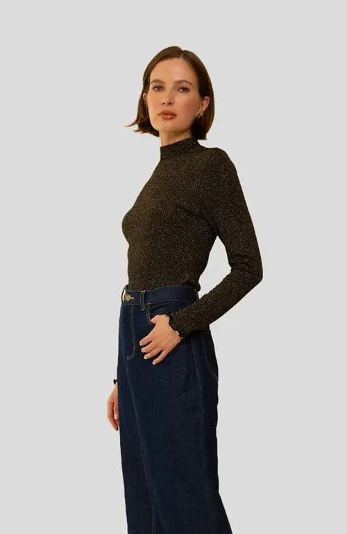 WHIMSY + ROW Gigi Top - Black Sparkle