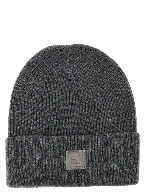Fendi Ff Beanie In Gray - 19% Off | Editorialist display picture 1