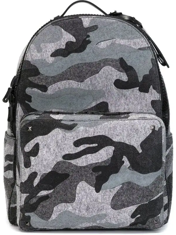Valentino Garavani Camouflage Backpack - Gray and Black Valentino Garavani Bounce iconic camo print backpack  main image 3