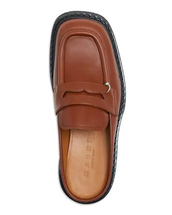 Marni Sabot Penny Loafer Mules In Cognac 60% Off Editorialist
