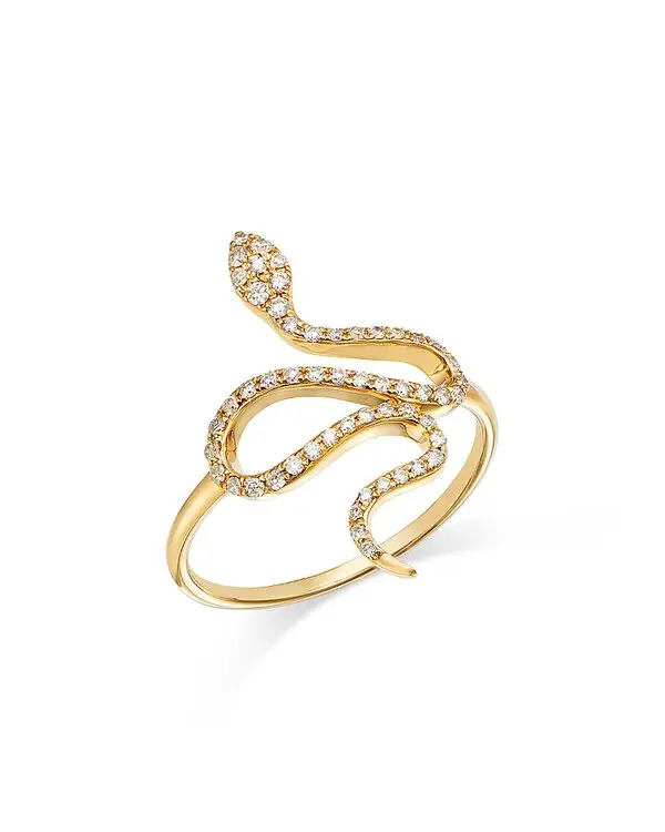 Bloomingdale'S 14k Yellow Diamond Snake Ring, 0.26 Tcw