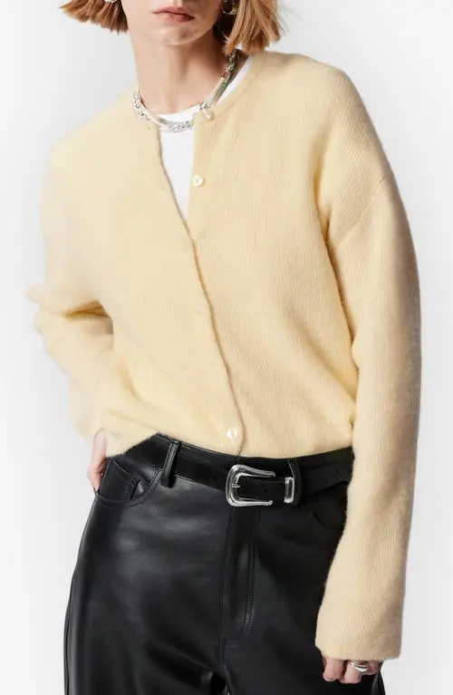& Other Stories Alpaca & Wool Blend Cardigan - Yellow Dusty Light