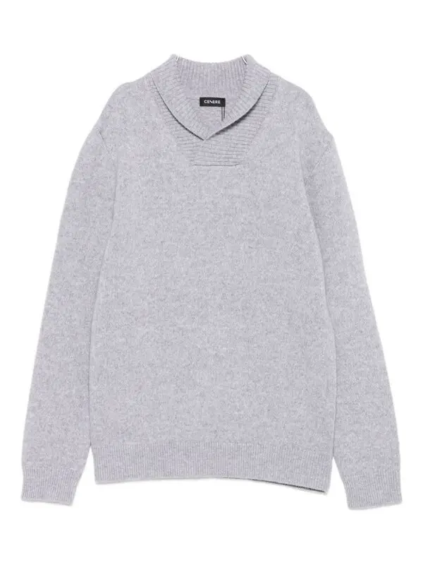 CENERE GB Long-sleeved Wool Sweater - Grey