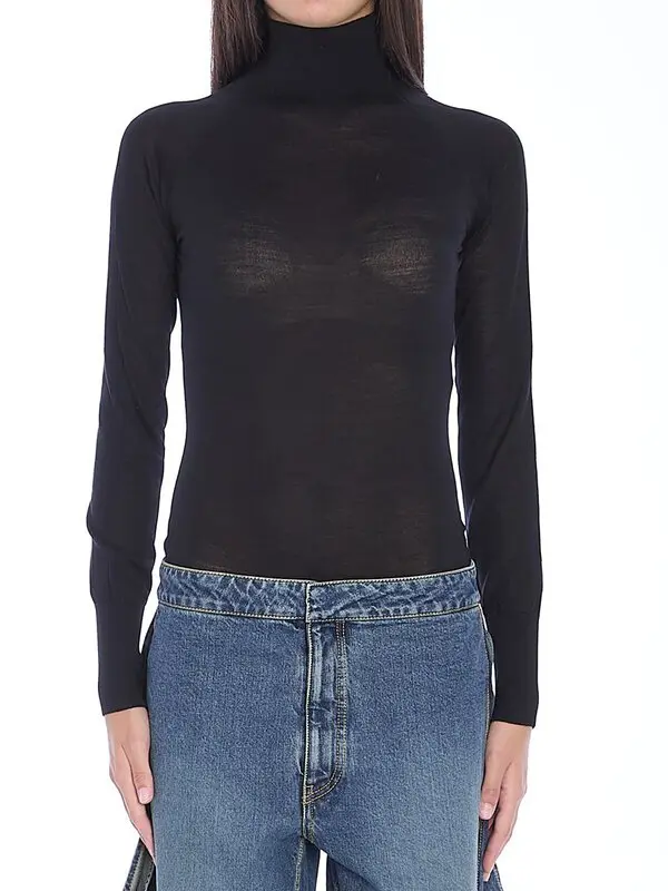 Alaïa Bodysuit In Sheer Knit