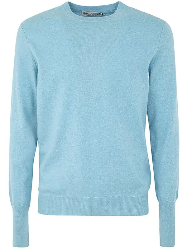 BALLANTYNE Cashmere Round Neck Pullover - Blue
