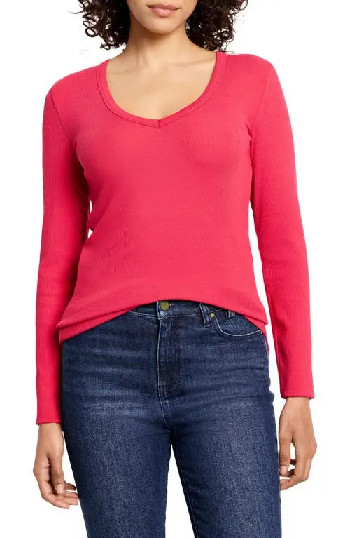 NIC+ZOE Perfect Ribbed Top - Amaryllis