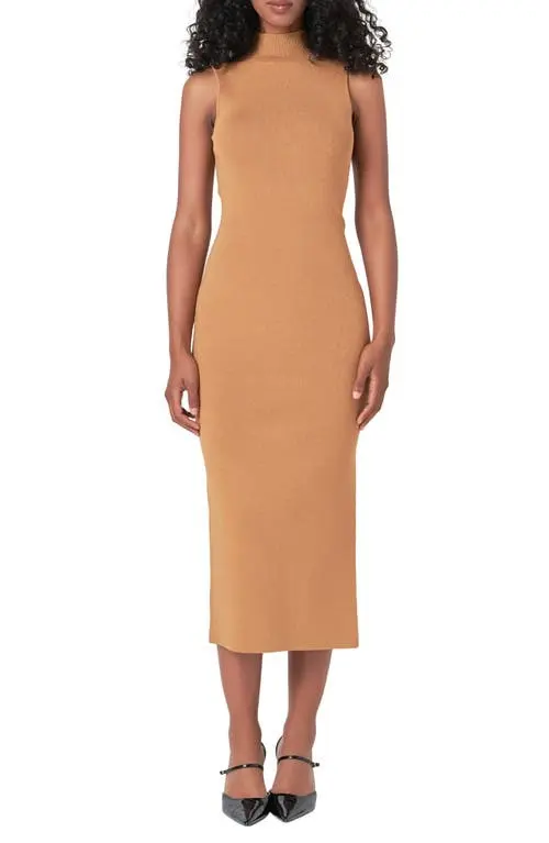 Endless Rose Metallic Body-con Midi Dress