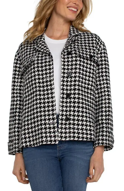 LIVERPOOL Houndstooth Check Crop Shacket