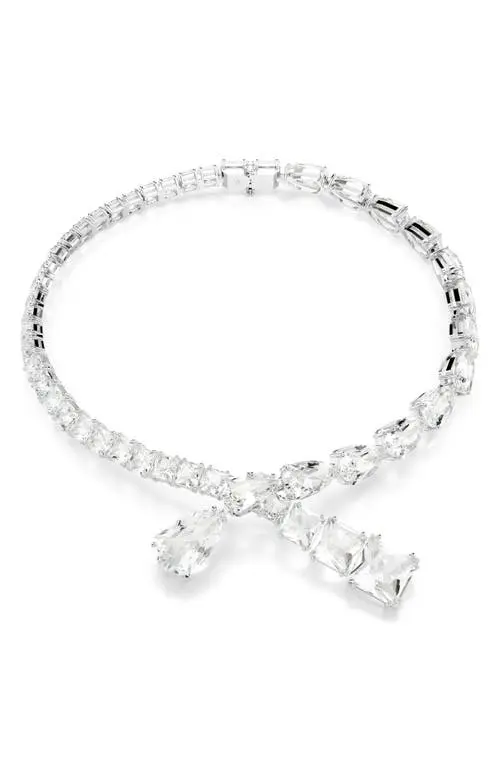 SWAROVSKI Matrix Collar Necklace - Silver/ White