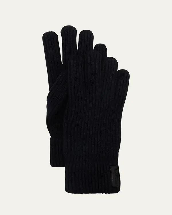 Giorgio Armani Ribbed Cashmere Gloves - Dark Blue