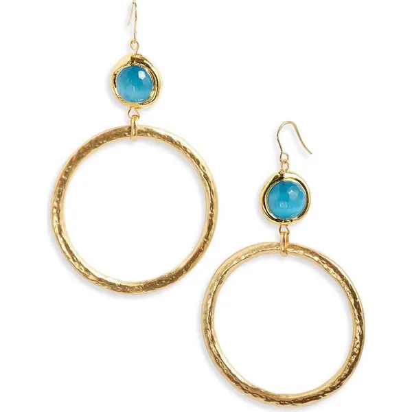 KARINE SULTAN Crystal Drop Hoop Earrings