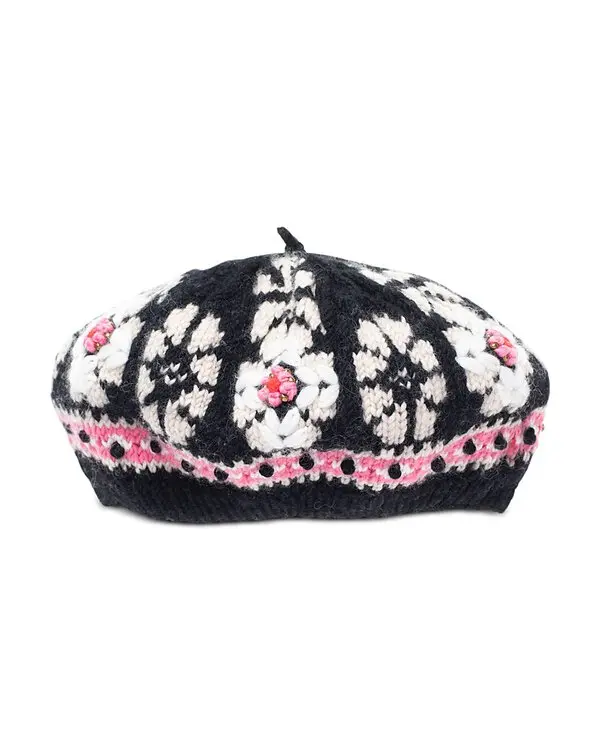 FRENCH KNOT Knitted Wool Beret