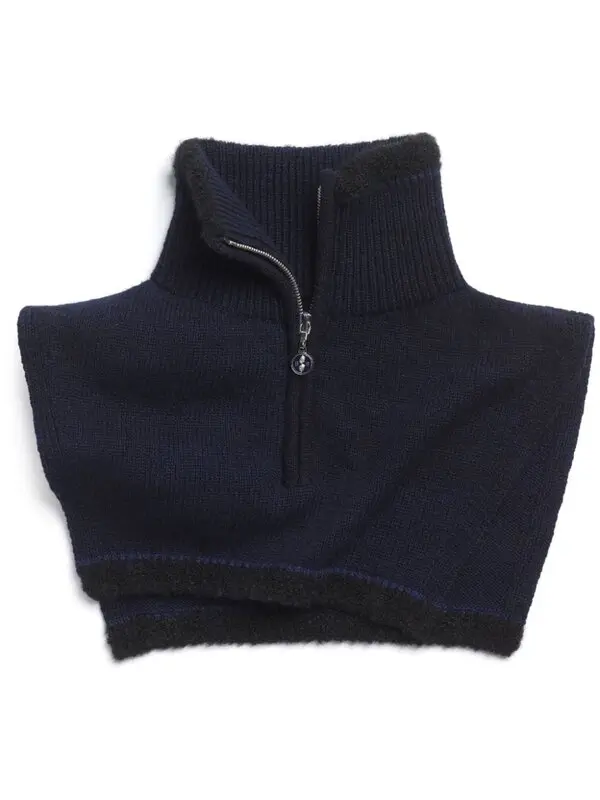 BARRIE Shearling Zip-up Collar-scarf - Blue
