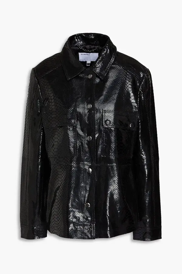 MUUBAA Snake-effect Leather Jacket