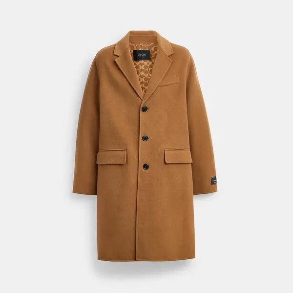Coach Double Faced Wool Tailored Coat - Camel
