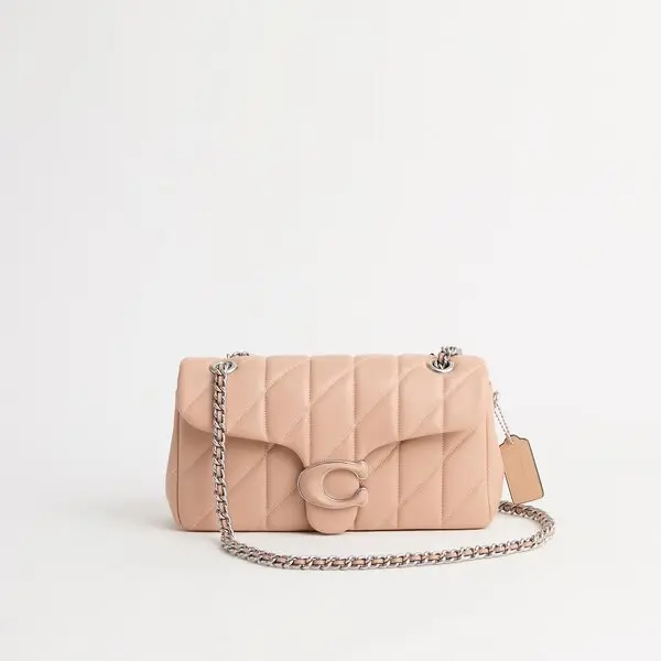 Coach Tabby Shoulder Bag 26 With Quilting - Silver/buff