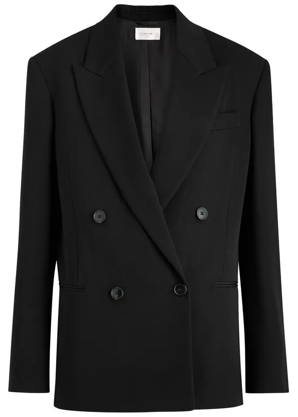 THE ROW Sandon Double-breasted Virgin Wool Blazer - Black