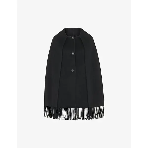 Whistles Double-face Fringed-trim Wool Coat