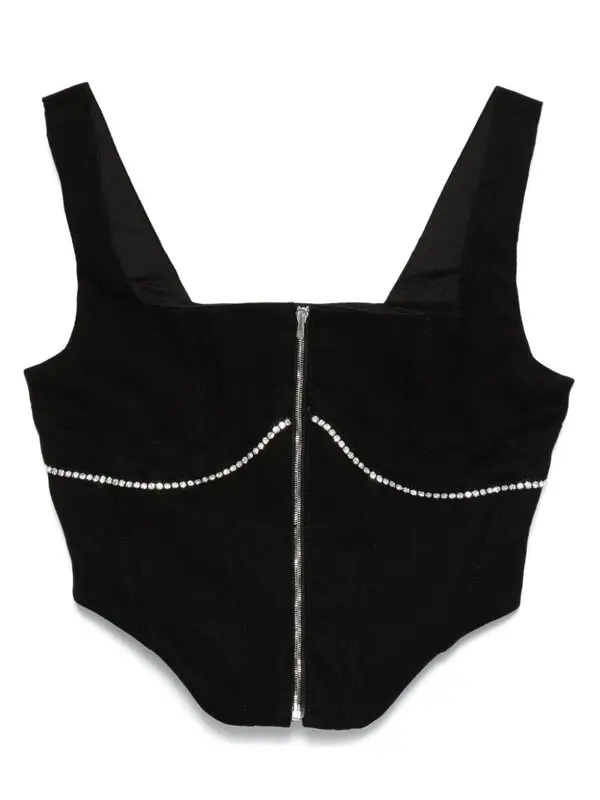 Amiri Crystal-embellished Corset Top