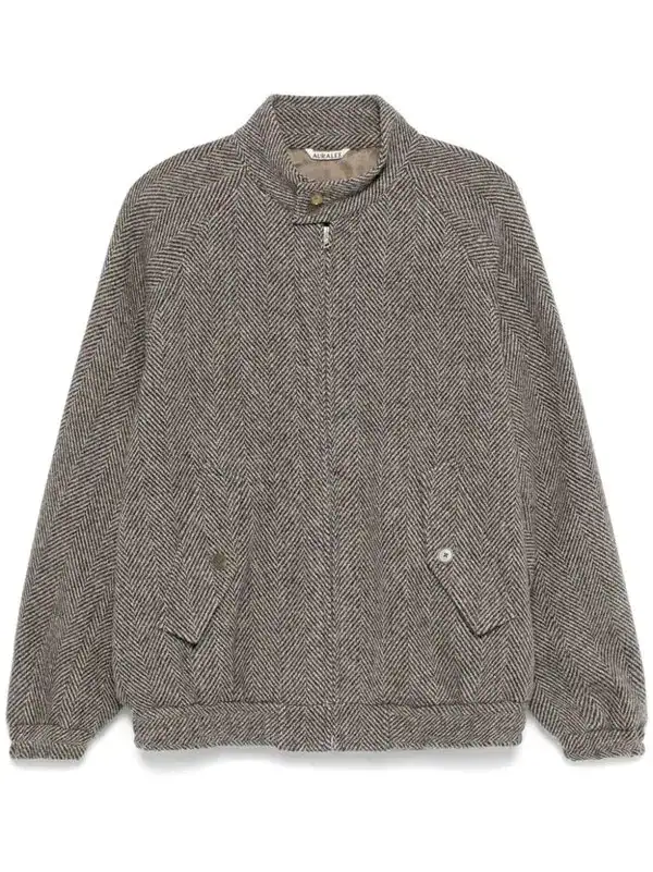 Auralee Tweed Bomber Jacket - Neutrals | Editorialist