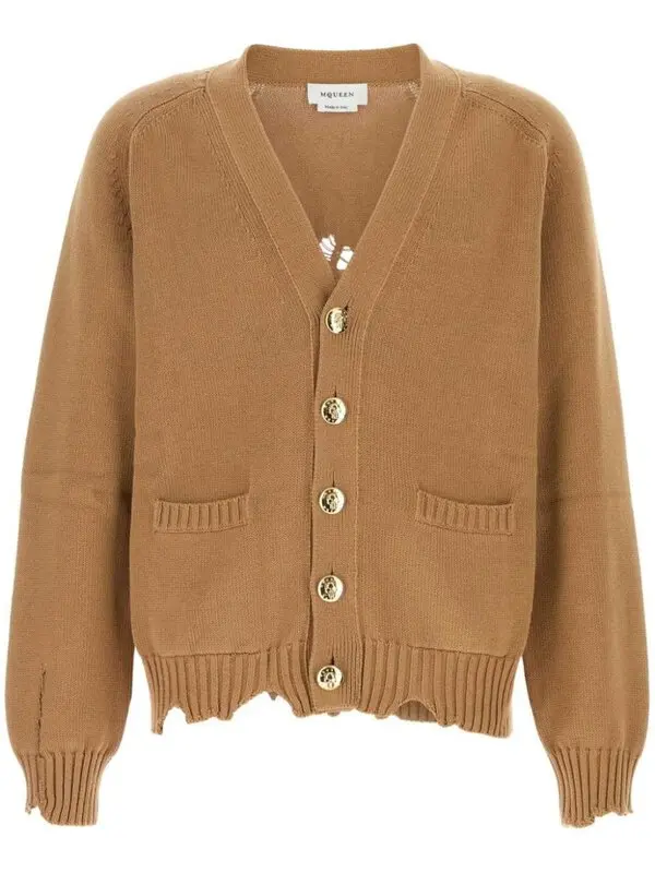Alexander McQueen Distressed Skull Cardigan