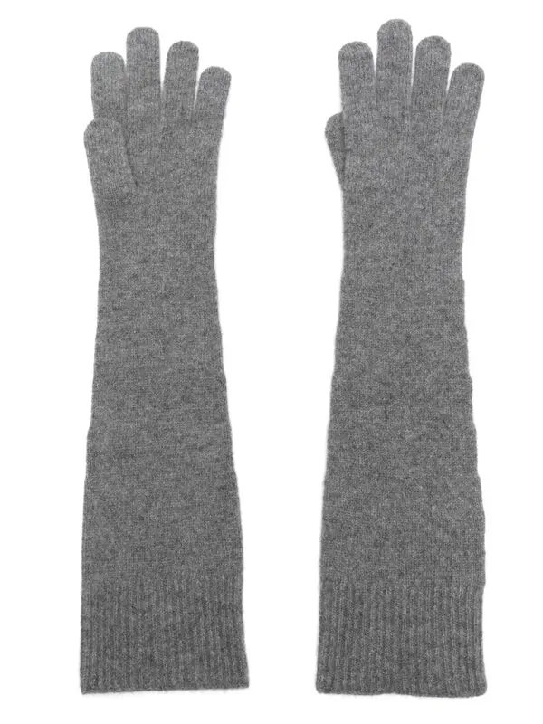 TOTÊME Ribbed Long Gloves - Grey
