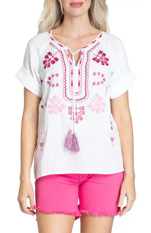 APNY Embroidered Peasant Top