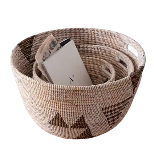 MBARE Oval Storage Basket Graphic Printset Of 3